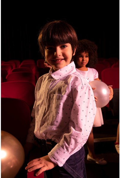 DeFacto Erkek Çocuk Regular Fit 23 Nisan Desenli Uzun Kollu Keten Görünümlü Gömlek W3238A622SP DeFacto Erkek Çocuk Regular Fit 23 Nisan Desenli Uzun Kollu Keten Görünümlü Gömlek W3238A622SP