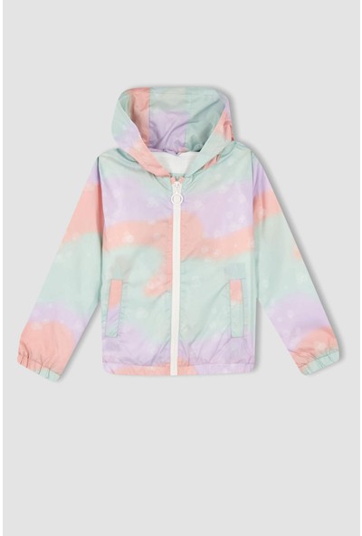 DeFacto Kız Çocuk Batik Desenli Kapüşonlu Penye Astarlı Mevsimlik Yağmurluk W4131A622SP DeFacto Kız Çocuk Batik Desenli Kapüşonlu Penye Astarlı Mevsimlik Yağmurluk W4131A622SP
