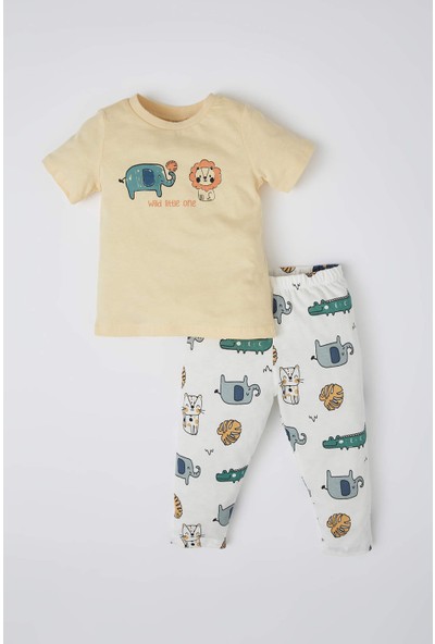 DeFacto Erkek Bebek Aslan Baskılı Uzun Kollu Pamuklu Pijama Takım X0248A222SP