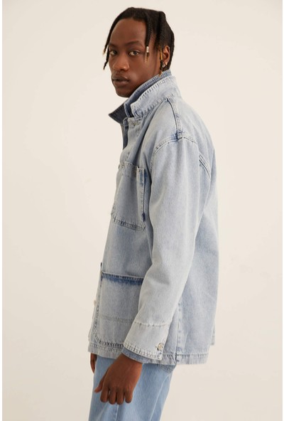 DeFacto Oversize Fit Cepli Jean Ceket X0753AZ22SP DeFacto Oversize Fit Cepli Jean Ceket X0753AZ22SP