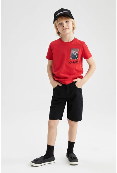 DeFacto Erkek Çocuk 23 Nisan Çocuk Bayramı Gabardin Bermuda Şort W9327A622SM