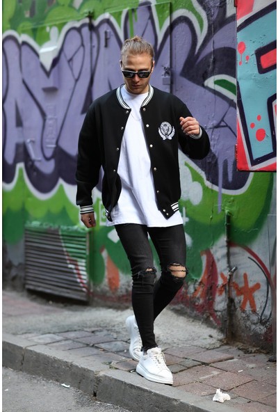 Famoda Ofcl Baskılı Siyah Kolej Ceket