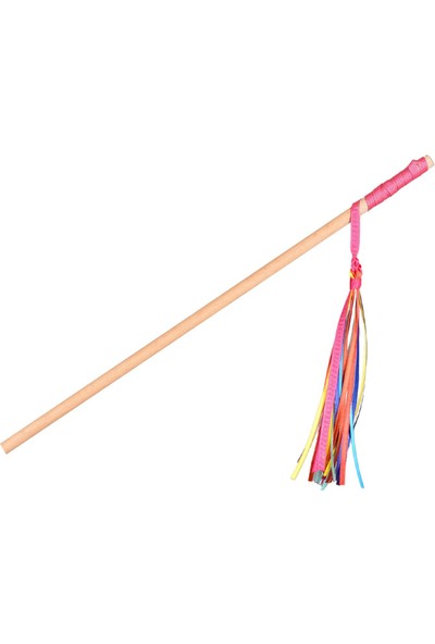 X-Perk Ahşap Kedi Oynatma Oltası Püsküllü