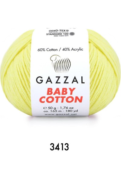 Gazzal Baby Cotton Amigurumi 3413 Limon Sarısı 50 Gr.
