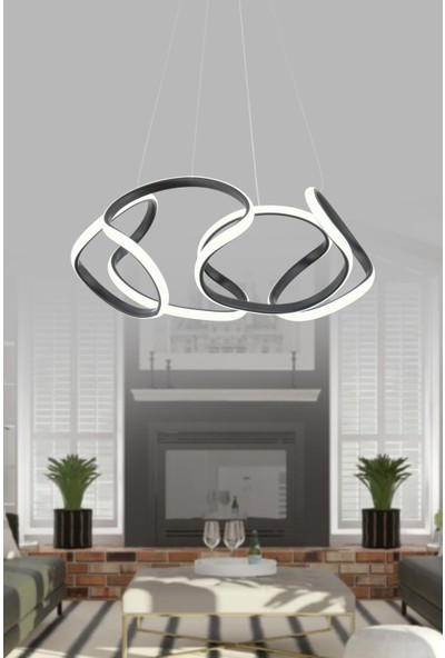 Dekorluna Honos Siyah Modern LED Avize