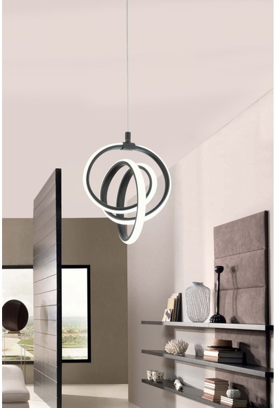 Dekorluna Venita Siyah Modern LED Avize Dekorluna Venita Siyah Modern LED Avize