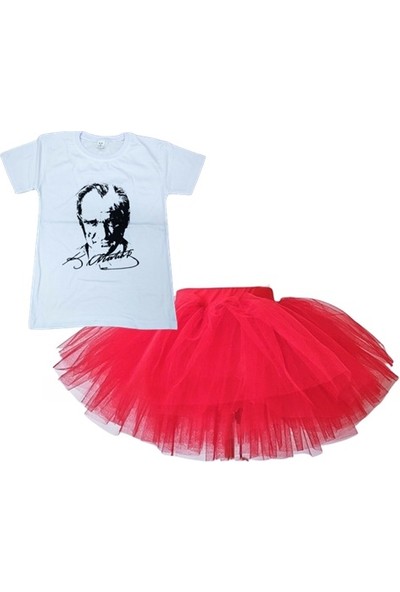 Bba New Trend 23 Nisan Tütü Astarsız Etek,23 Nisan Atatürk Baskı Tişort Seti Bba New Trend 23 Nisan Tütü Astarsız Etek,23 Nisan Atatürk Baskı Tişort Seti