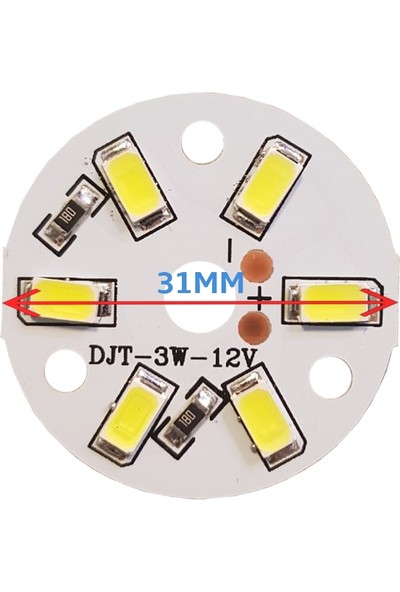 Dora Led 12 Volt 3 Watt Smd 5630 Ledli Hazır LED Modül 31MM Günışığı 3000-3200K-1 Adet Dora Led 12 Volt 3 Watt Smd 5630 Ledli Hazır LED Modül 31MM Günışığı 3000-3200K-1 Adet
