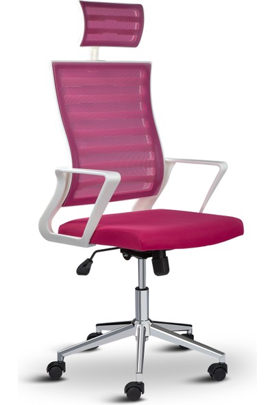 Asbir Rigel Ceo Pembe Fileli Başlıklı Çalışma Koltuğu Ofis Sandalyesi Asbir Rigel Ceo Pembe Fileli Başlıklı Çalışma Koltuğu Ofis Sandalyesi