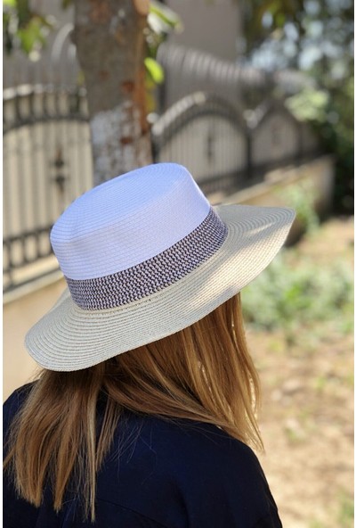 Whoknows ¿ Bej Beyaz Detaylı Hasır Şapka Kadın Saç Aksesuarı Whoknows ¿ Bej Beyaz Detaylı Hasır Şapka Kadın Saç Aksesuarı