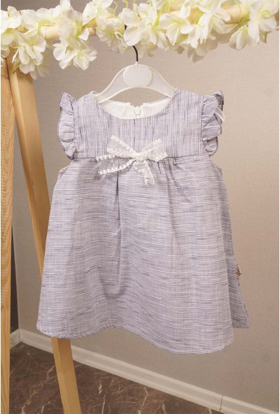 Anne Bebe 229271 Kız Bebek Fiyonklu Elbise Lacivert Anne Bebe 229271 Kız Bebek Fiyonklu Elbise Lacivert