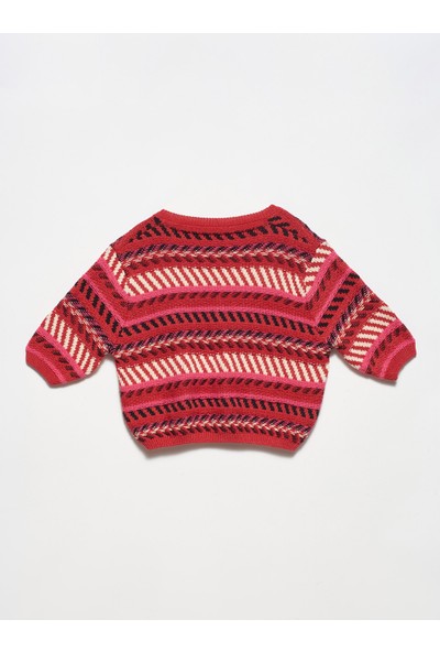 Dilvin 60126 Bisiklet Yaka Kısa Kol Triko Hırka-M.kırmızı