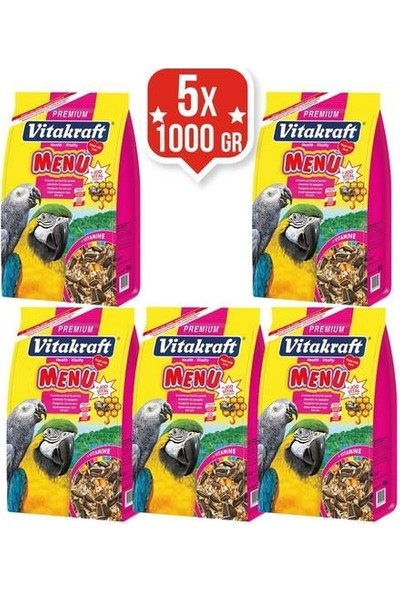 Vitakraft Papağan Menü Premium+Jodvital x 5 Adet Vitakraft Papağan Menü Premium+Jodvital x 5 Adet
