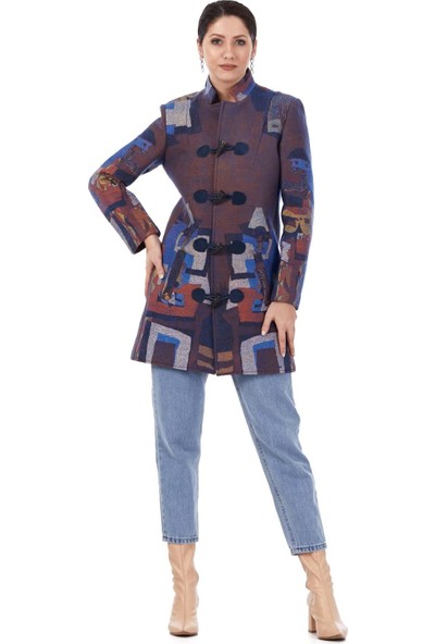 Nomads Felt Kadın Ipek Yün Uzun Mor Kaban Patchwork Haute Coutre Nomads Felt Kadın Ipek Yün Uzun Mor Kaban Patchwork Haute Coutre