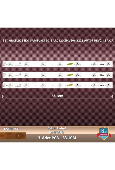 Samsung Çıkma Takım Led-41 (3xpcb) 32 Arçelik Beko Samsung 2015ARC320 ZNV606 3228 ART07 Rev0.1 Samsung Çıkma Takım Led-41 (3xpcb) 32 Arçelik Beko Samsung 2015ARC320 ZNV606 3228 ART07 Rev0.1