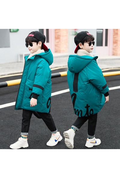 Heiqu Kışlık Polar Sıcak Tutan Uzun 3-4 Yaş Erkek Montu - Yeşil (Yurt Dışından)