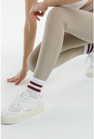 Kadın Fitilli Ekstra Yüksek Bel Toparlayıcı Bej Tayt