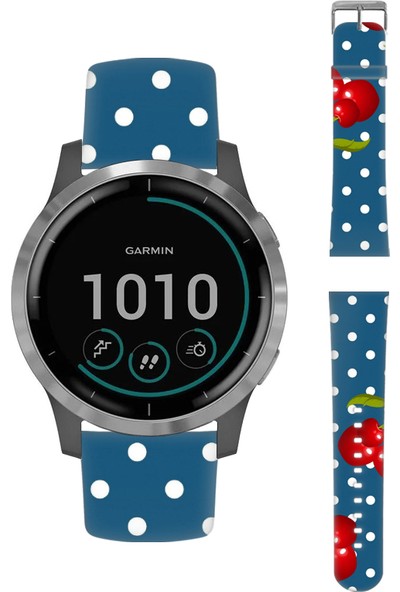 Cekuonline Garmin Vivoactive 3 Popart Silikon Kordon Kayış - Kiraz Cekuonline Garmin Vivoactive 3 Popart Silikon Kordon Kayış - Kiraz