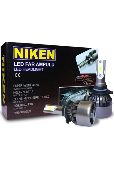 Niken Ampul H4 LED Xenon Set 6500K 12V 012 002 03 01 Niken Ampul H4 LED Xenon Set 6500K 12V 012 002 03 01