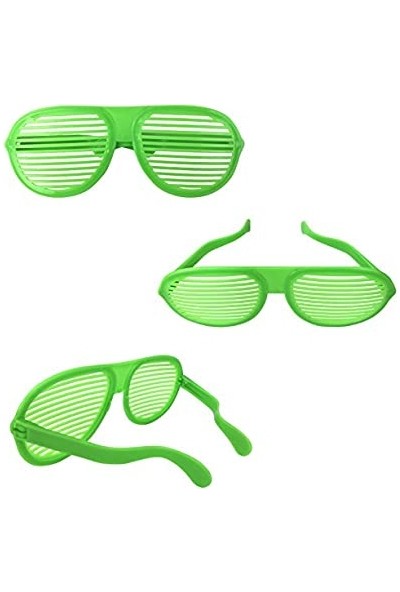 Amazeus Parti Yeşil Renk Mega Boy Jumbo Panjur Şekilli Parti Gözlüğü