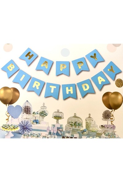 Best Parti Mavi Üstüne Gold Altın Sarısı Yaldızlı Happy Birthday Yazılı Doğum Günü Partisi Karton Yazı Banner Best Parti Mavi Üstüne Gold Altın Sarısı Yaldızlı Happy Birthday Yazılı Doğum Günü Partisi Karton Yazı Banner