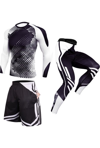 Jack Erkek Bisiklet Giyim Fitness Giyim Erkek Günlük Spor Takım Elbise Üç Parçalı Basketbol Takım Elbise STK175 Xxxl (Yurt Dışından)