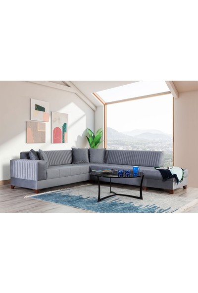 Eymense West Köşe Koltuk Takımı Gri