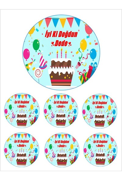Pasta9 Yenilebilir Pasta Resmi Pirinç Kağıdından Iyi Ki Doğdun Dede 6-8-10 Kişilik Pastaya Uygun 16 cm Pasta9 Yenilebilir Pasta Resmi Pirinç Kağıdından Iyi Ki Doğdun Dede 6-8-10 Kişilik Pastaya Uygun 16 cm