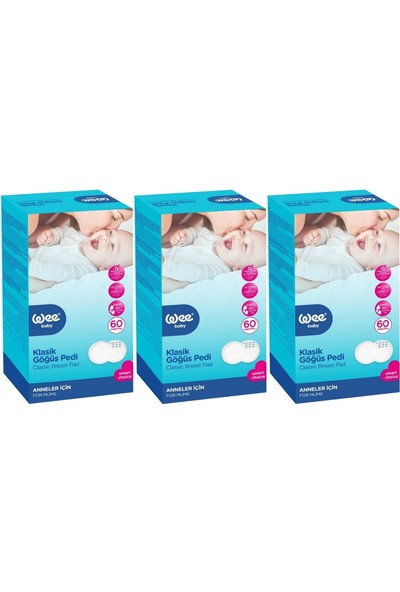 Wee Baby Klasik Göğüs Pedi Avantaj Pk 180 Li Set (3pk*60) (WEE556) Wee Baby Klasik Göğüs Pedi Avantaj Pk 180 Li Set (3pk*60) (WEE556)