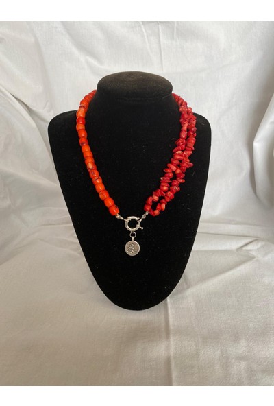 İdel Atelier Doğal Taş Mercan Tasarım Kolye