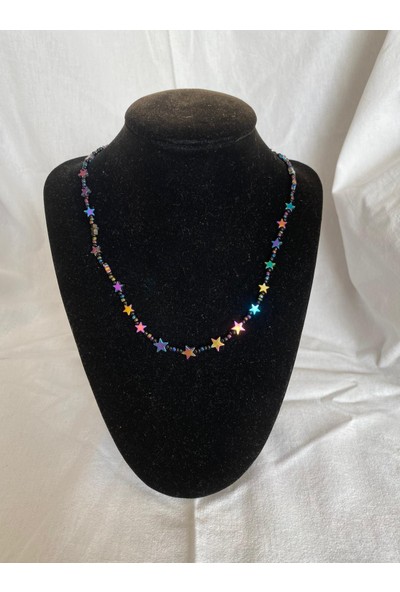 İdel Atelier Doğal Hematit Taş Tasarım Kolye