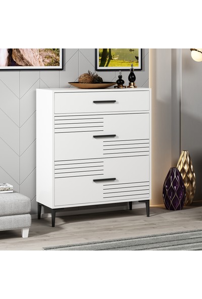 Cantek Çok Amaçlı Lazer Desenli Modern Alberto Konsol Beyaz-Beyaz Cantek Çok Amaçlı Lazer Desenli Modern Alberto Konsol Beyaz-Beyaz