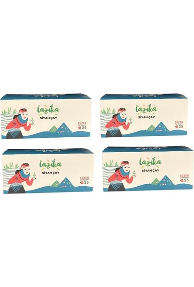 Lazika Siyah Çay Fincan Poşet 25'li Set