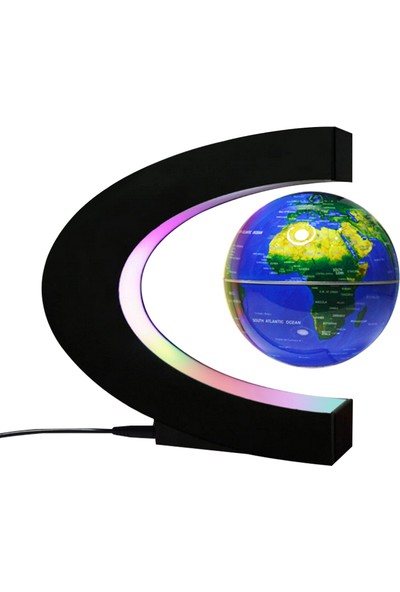 Fairy 4 C Şekli LED Işıklı Dünya Küre - Mavi
