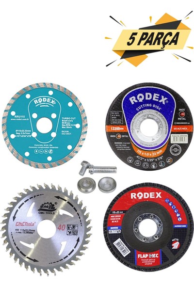 5 Parça Mermer Inox Ahşap Metal Flap Kesici Kesme Disk Spiral Avuç Içi Taşlama Seti 115 mm 5 Parça Mermer Inox Ahşap Metal Flap Kesici Kesme Disk Spiral Avuç Içi Taşlama Seti 115 mm