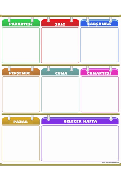 Yaz-Sil Haftalık Planlayıcı 48X60 cm