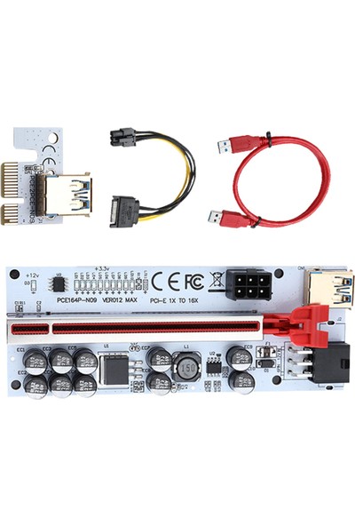 Oliver Pcı-E Pcıe Riser W / USB 3.0 Uzatma Kablosu Gpu Madenciliği Kırmızı Yuvası ve Tel Için 13X LED Oliver Pcı-E Pcıe Riser W / USB 3.0 Uzatma Kablosu Gpu Madenciliği Kırmızı Yuvası ve Tel Için 13X LED