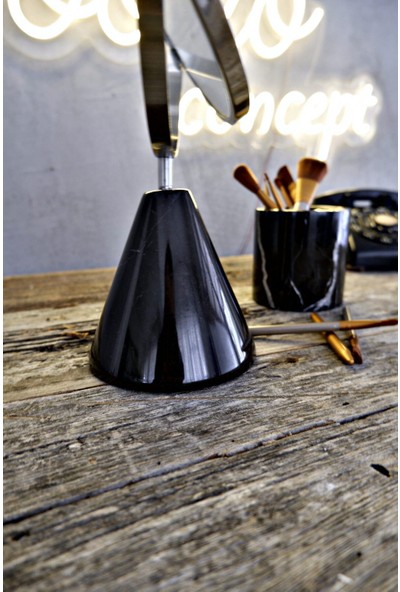 Alexander Black Mermer Tabanlı Büyüteçli Makyaj Aynası