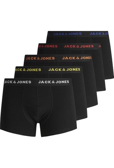 Jack & Jones 5'li Düz Renk Logolu Boxer Jack & Jones 5'li Düz Renk Logolu Boxer