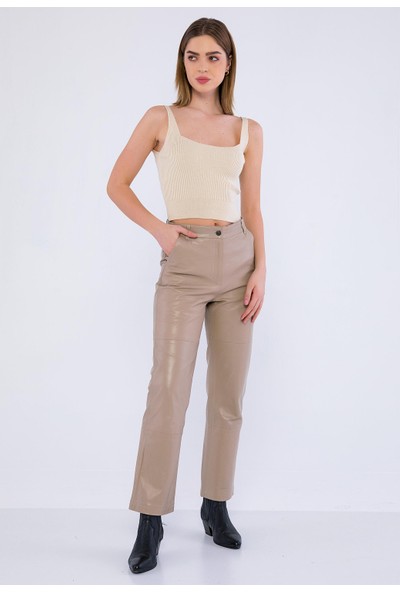 Basics&more Kadın Hakiki Deri Pantolon Basics&more Kadın Hakiki Deri Pantolon