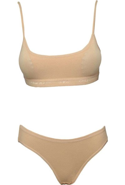 Royaleks Pedli Ip Askılı Yarım Atlet Büstiyer Külot Takım Ten Rengi