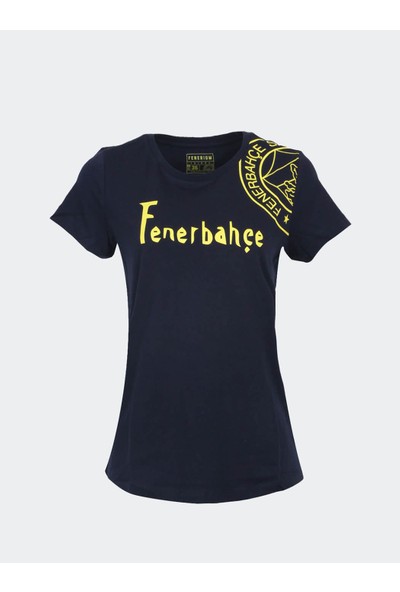 Fenerium Kadın Tribün Omuz Yan Logo T-Shirt