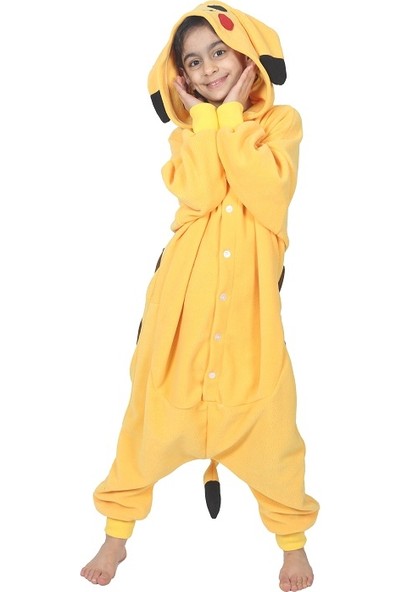 Yüsü Çocuk Kigurumi Pikachu Kostümü