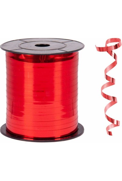 Deniz Parti Süsleri Rafya Metalik Kırmızı 200 Metre