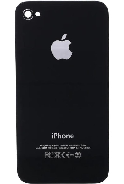 Girex Teknoloji Apple iPhone 4s Pil Kapağı Arka Batarya Kapağı Siyah