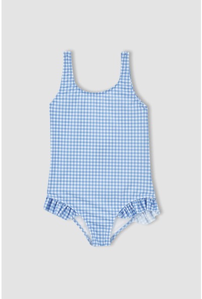 DeFacto Kız Çocuk Pötikareli Fıfırlı Esnek Dokulu Mayo W7355A622SM