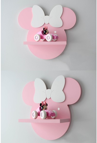 Famesmob Minnie Mouse Çocuk Odası Dekoratif Raf Pembe-Pembe