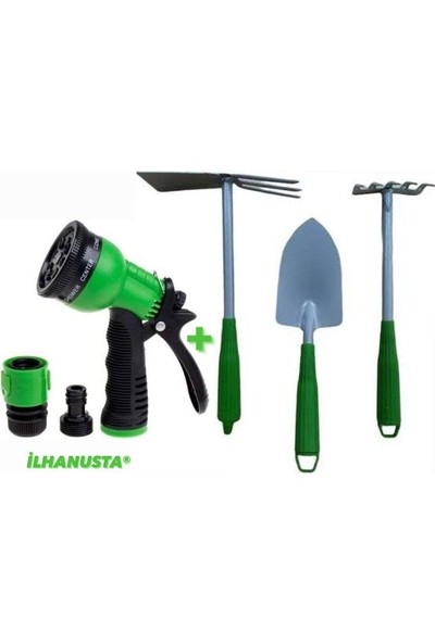 İlhan Usta 8 Fonksiyonlu Sulama Tabancası+Bahçe Hoby Set 3'lü İlhan Usta 8 Fonksiyonlu Sulama Tabancası+Bahçe Hoby Set 3'lü