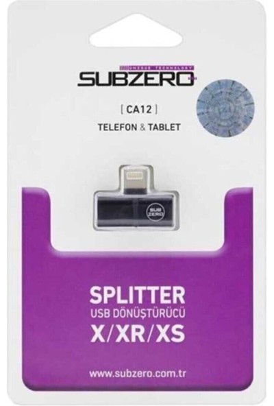 Subzero Apple iphone Şarj ve Kulaklık Splitter Dönüştürücü Aparat - CA12 Subzero Apple iphone Şarj ve Kulaklık Splitter Dönüştürücü Aparat - CA12