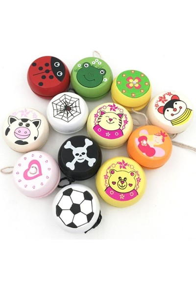 Herkesetoptantic 12’li Ahşap Ipli Yoyo Nostaljik Oyuncak